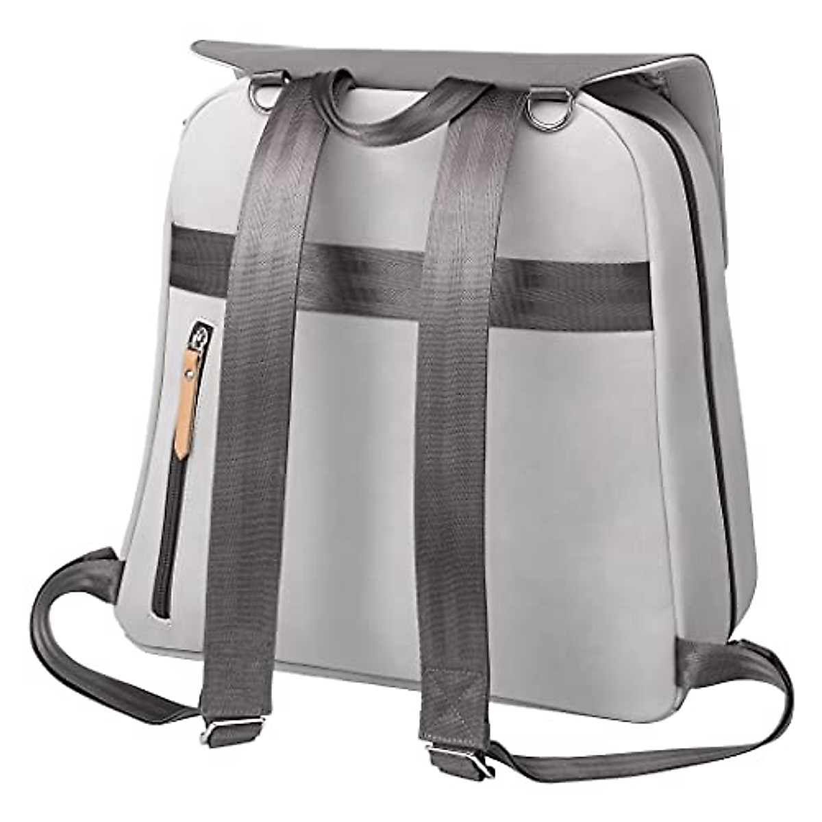 Petunia Pickle Bottom Meta Backpack | Diaper Bag Backpack for Parents | Comfortable, Spacious, & Sleek for On The Go Moms & Dads | Grey Pearl Nubuck Leatherette