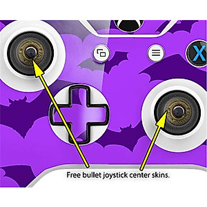 WraptorSkinz Decal Vinyl Skin Wrap compatible with XBOX One S / X Controller - Deathrock Bats Purple (CONTROLLER NOT INCLUDED)
