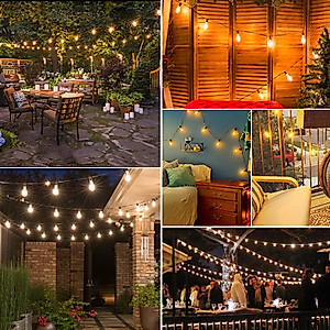 G40 Outdoor String Lights 50FT LED Backyard Lights, Globe Shatterproof String Light, Commercial Hanging Lights for Garden Terrace Decoration Wedding Cafe pergola, Brown Wire