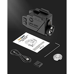 Gmconn Gun Light Red Laser Sight Weapon Pistol Flashlight, 800 Lumen LED Flashlight with Red Beam for Glock