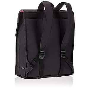 Herschel City Backpack, Black/Tan Synthetic Leather, Mid-Volume 14.0L