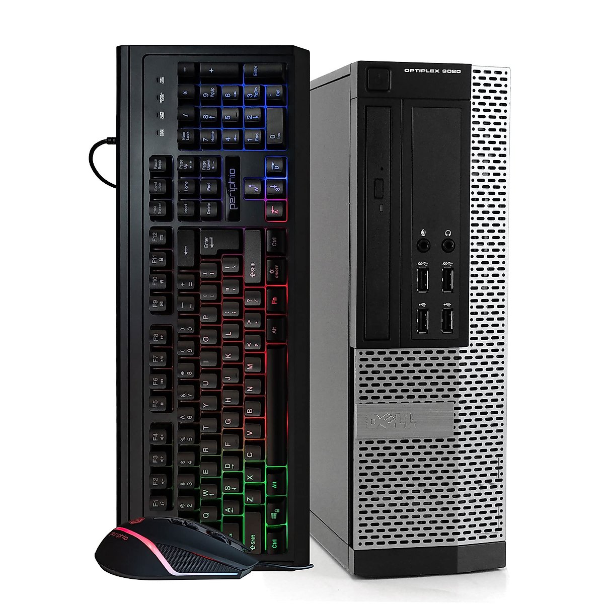 Dell Optiplex 9020 Small Desktop Computer (SFF) | Quad Core Intel i5 (3.20GHz) | 16GB DDR3 RAM | 512GB SSD Solid State | Windows 10 Pro | 24in Monitor | RGB Mouse + Keyboard (Renewed), Black