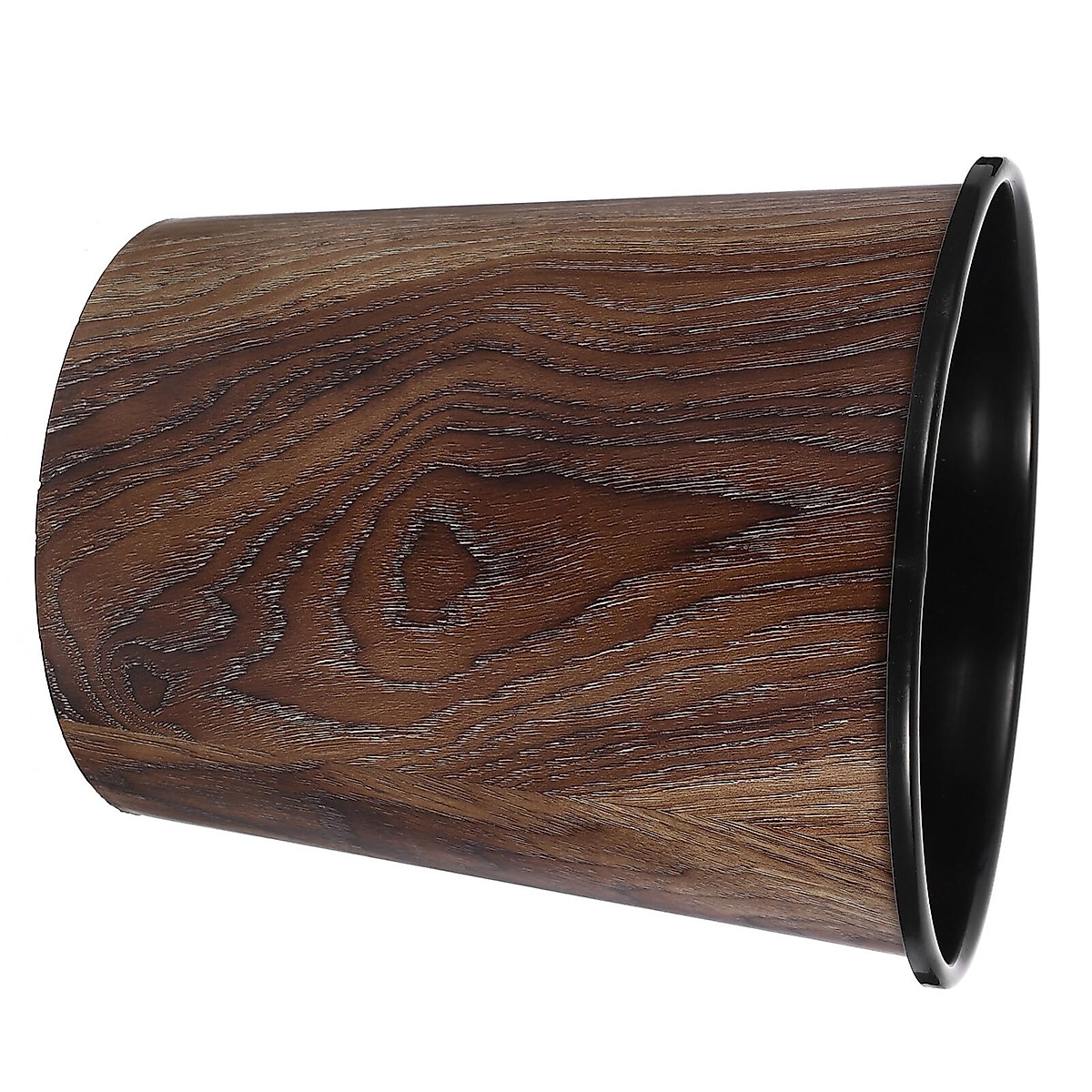 COHEALI Wood Trash Can Wastebasket Simulation Wood Small Garbage Can Waste Basket Recycling Bin Container for Bedroom, Bathroom, Kitchen, Office 7L