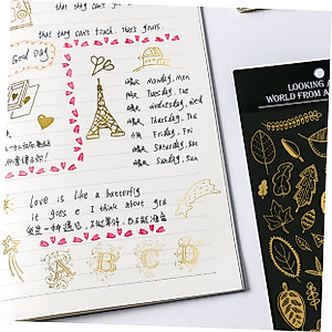 8 Sheets DIY Bronzing Stickers DIY Suitcase Stickers Decorative Decals Diary Decorative Sticker DIY Decals Scrapbook Stickers DIY Stickers Hand Account Stickers Phone Case Decals