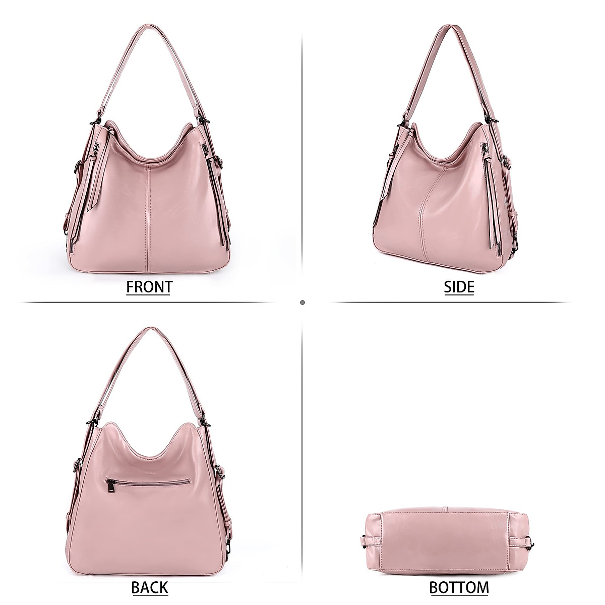 Convertible Backpack Purse For Women Handbag Hobo Tote Satchel Shoulder Bag Apricot