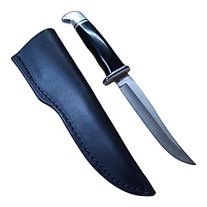 Custom Knife Sheath for Buck 105 Knife, Premium Leather Fixed Blade Knife Holder, Black