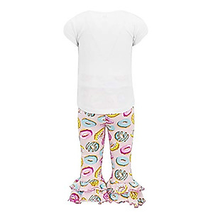 Unique Baby Girls Donut Grow Up Birthday Ruffle Pant Outfit (2t)