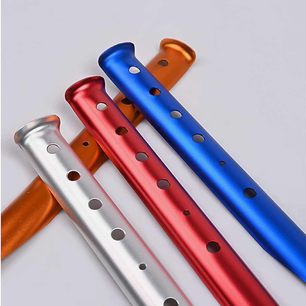 Azarxis Snow Sand Tent Stakes Pegs Aluminum U-Shaped Lightweight Heavy Duty Ground Nails for Beach Shade Canopy Camping Hiking Backpacking Picnic (Blue)