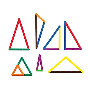 LEARNING ADVANTAGE GeoStix Basic Set - 80 Construction Sticks - 24 Activity Cards - 2 Protractors - Build 2D Shapes and Measure Angles - Teach Geometry with Construction