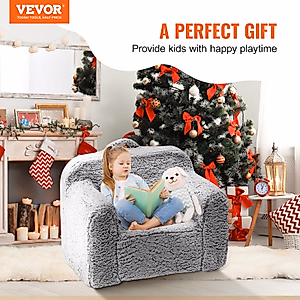 VEVOR Kids Armchair, Kids Sofa with High-Density 25D Sponge, Snuggly-Soft Toddler Chair, Sherpa Fabric Reading Couch for Bedroom and Playroom
