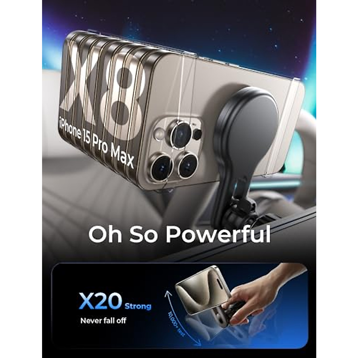 LISEN for 15W MagSafe Car Mount Charger [2024 Upgrade] iPhone Wireless Car Charger Magnetic Phone Holder Mount, Automobile Car Phone Holder Vent Fit iPhone 15 Pro Plus Max 14 13 12 MagSafe Case