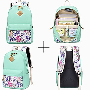 Bluboon Canvas Bookbags School Backpack Set Laptop Schoolbag for Teens Girls Middle School
