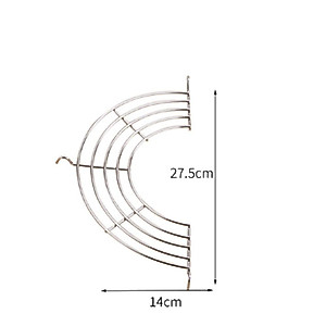 2PCS Stainless Steel Wok Shelf, Kitchen Wok Fry Pan Pot Stainless Steel Shelf Food Cooling Rack Semi circle Fried Food Strainers Cooling Racks Shelves for Kitchen(L)