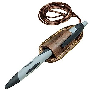 Hide & Drink, Leather_Lanyard Pen Holder, School & Office Supplies, Bookworm Accessories, Handmade Includes 101 Year Warranty :: Bourbon Brown