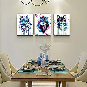 Canvas Wall Art for Living Room Bedroom family bathroom Wall decor, modern Abstract paintings animal Wolf wall Pictures 3 piece Wall Prints Artworks office Decoration, fashion Home wall Decorations