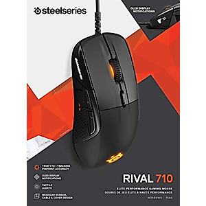 SteelSeries Rival 710 Gaming Mouse - 16,000 CPI TrueMove3 Optical Sensor - OLED Display - Tactile Alerts - RGB Lighting, Black