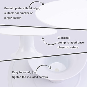 XMNFLY Round Cake Stand 10" Melamine Cake Display Stand Dessert Cupcake Display Tray for Wedding,Birthday,Party,Baby Shower,Anniversary,Ceremony-White