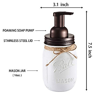Mason Jar Bathroom Set（3 Piece）-Foaming Soap Dispenser, Toothbrush Holder ,Flower Vase,for Wedding House Decor Countertop and Vanity Organizer Bathroom Kitchen Farmhouse Décor (Bronze)