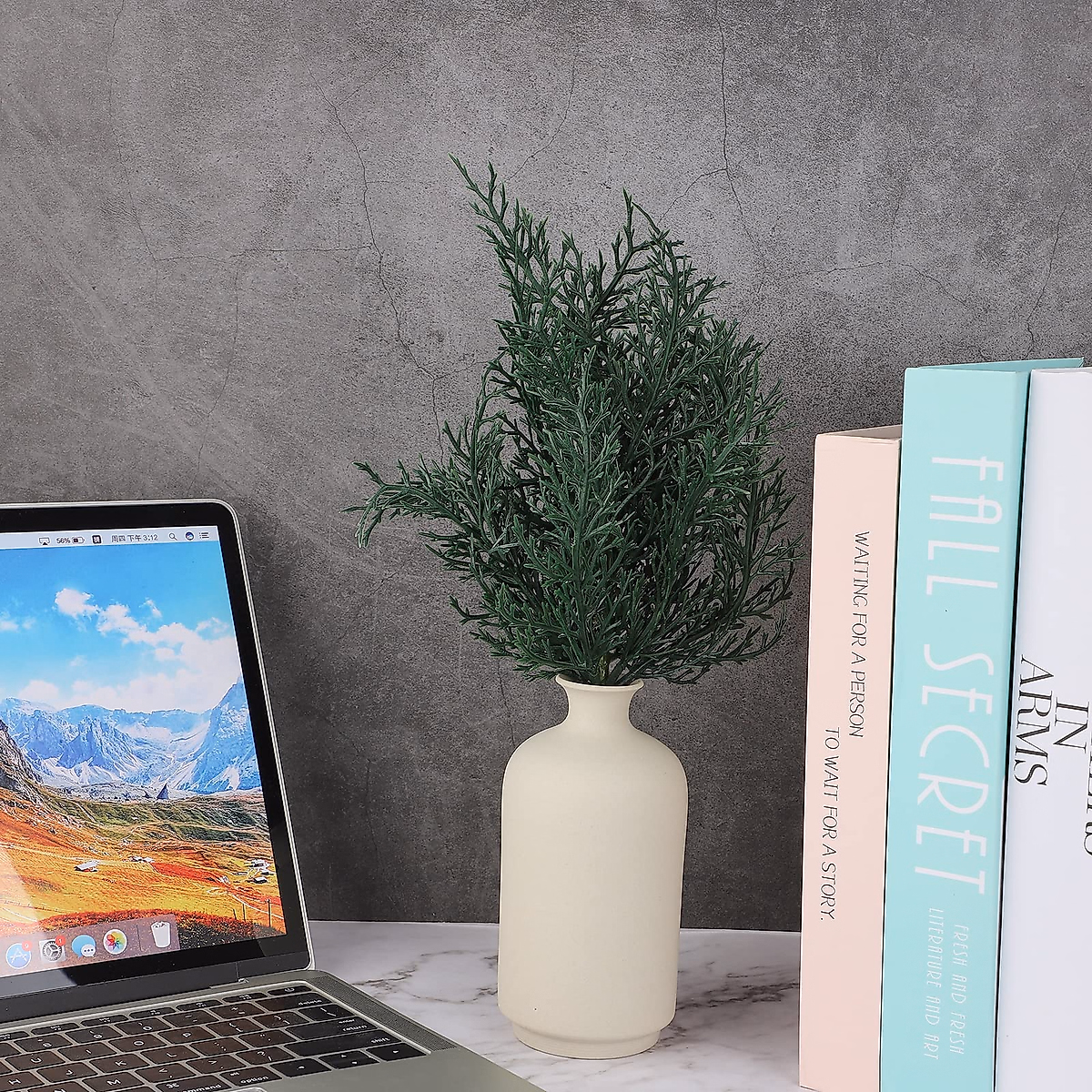 HYLYING 10 PCS Artificial Pine Branches Faux Cedar Sprigs with Pinecones Branch Fake Greenery Pine Picks for Christmas Holiday Winter Home Garden Decor, A5