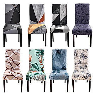 Removable Dining Chair Cover Seat Slipcover for Dining Room,Ceremony,Banquet Wedding Party HM32 4PCS