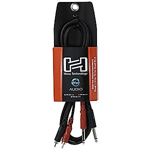 Hosa CPR-202 Dual 1/4" TS to Dual RCA Stereo Interconnect Cable, 2 Meters