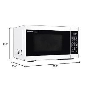 SHARP ZSMC1161HW Oven with Removable 12.4" Carousel Turntable, Cubic Feet, 1000 Watt Countertop Microwave, 1.1 CuFt, White