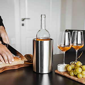 Wine Bottle Chiller, Wine Chiller Bucket with Ice Pack for 750ml White Wine Bottle or Champagne, Stainless Steel Wine Cooler Bucket, Champagne Bucket Perfect Wine Accessories for Wine Lovers