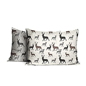 Pointehaven Flannel 170 GSM Sheet Set,Queen Autumn Deer