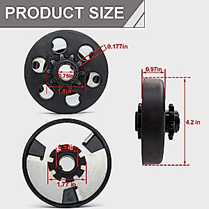 Centrifugal Clutch, Go Kart Clutch 3/4" Bore 10 Tooth for #40/41/420 Chain, Fits for Mini Bike, Go Kart, predator 212, Lawnmower and Honda GC GX 2-6.5HP Engine