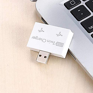 Lysee Data Cables - USB 2.0 2 Port USB Hub Splitter Adapter for Notebook Tablet Computer PC Peripherals Super Speed USB Hub - (Color: White)