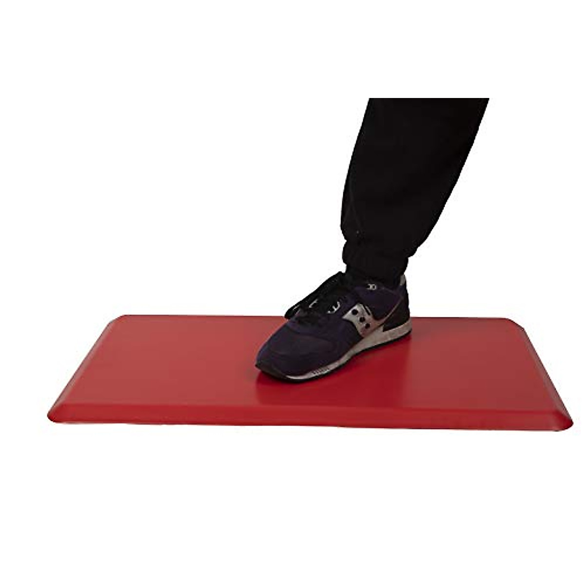Mind Reader Anti Fatigue Comfort Floor Mat Kitchen Standing Mat Durable and Waterproof Perfect for Standup Desks, Kitchens, Garages, Relieves Foot, Knee, and Back Pain, 16.5" x 27", Red