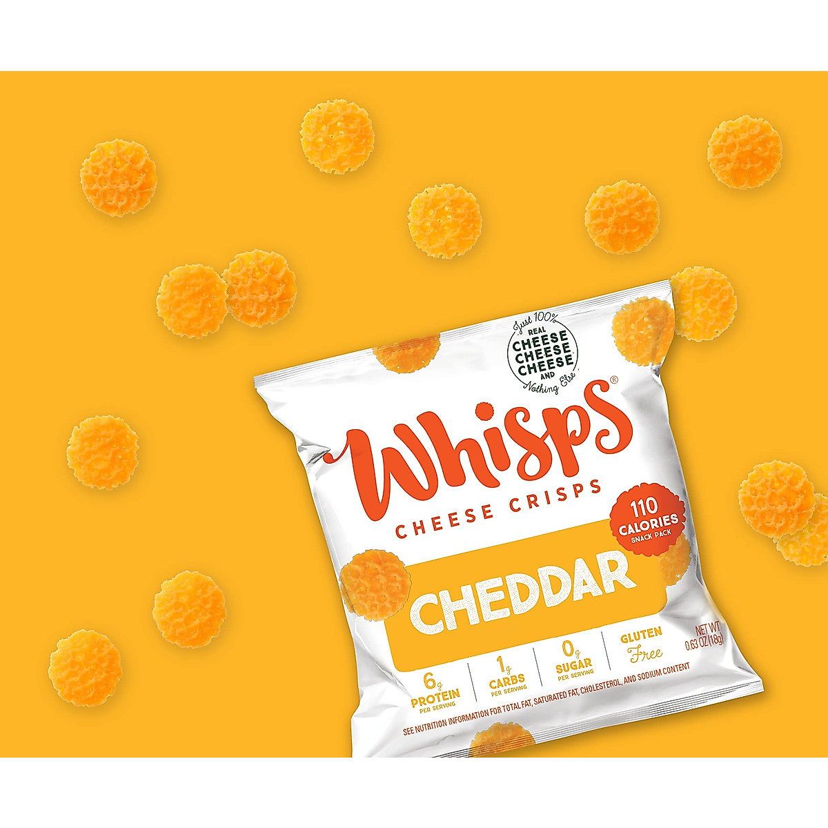 Whisps Cheese Crisps Parmesan & Cheddar Cheese | Protein Chips | Healthy Snacks | Protein Snacks, Gluten Free, High Protein, Low Carb Keto Food (0.63Oz, 12 Pack)