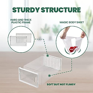 WALL QMER Clear Shoe Boxes, For AJ Shoes, 12 Pack, Stackable, Crystal Clear Shoe Storage, Easy to Assemble, Sturdy, Versatile Shoe Organizer