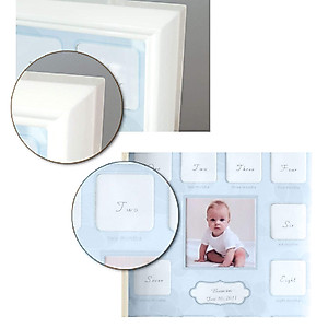 KMAKII Collage Photo Frame for Baby First Year 12 Month Keepsake Picture Photo Frame -Gift for Mom to Be or Expecting Parents-White