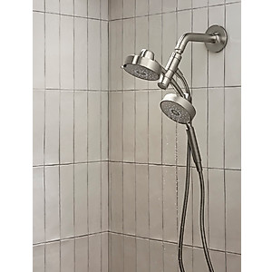 KOHLER 23219-AF Purist 2-in-1 Multi Function Shower Kit with SHOWERHEAD & HAND SHOWER with Full Coverage & Rotating Rail, Vibrant French Gold, 2.5 GPM