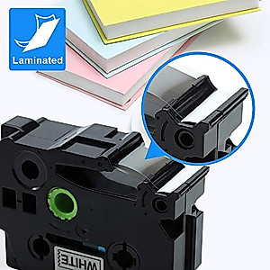Labelife 18mm Label Tape Replace for Brother P Touch TZe TZ Tape 18mm 0.7 Laminated White/Clear/Black for Brother Ptouch PTD600 PTD400AD 1880 PT-P710BT Label Maker Tape 18mm 3/4'', 4-Pack