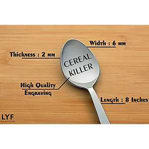 LYF Collection Cereal Killer Spoons - Perfect Cereal Lover Gift-Cereal Spoon Best Teenager Gifts On The Market - Crafted