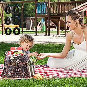 Weewooday 18 Pieces Foldable Reusable Shopping Bags Machine Washable Bags Waterproof Nylon Reusable Grocery Bags with Pouch Tote Bags (Classic Style)