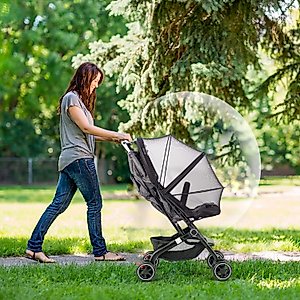 DUSHARKFUN Baby Mosquito Net with Double Zipper Bassinet Stroller Cover for Baby/Stroller/Car Seat/Cradles/Carriers, Easy to Use, Visible Breathable Mesh, Keep Insects/Bugs/Cats Out, Black
