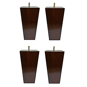 Elegent Upholstery 6" Solid Wood Furniture Sofa/Chair/Ottoman Tapered Legs Walnut Finish [5/16" Bolt] - Set of 4