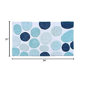 Saffron Fabs SFBR1374S Rug for Bathroom, 34" X 21", Blue