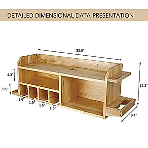 simesove Power Tool Organizer, Drill Charging Station,5 Drill Hanging Slots, Drill Holder Storage Wall Mount Shelf Rack, Cordless Drill Storage,Drill Organizer Wall Mount,Polished Wooden Toolbox for Saw,Father's Day Gift