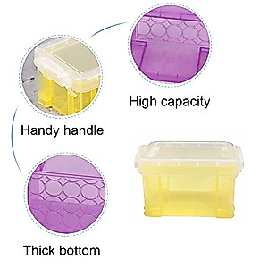AOTISBAO 6 Pcs Mini Storage Boxes Plastic Storage Stackable Boxes with Lid Plastic Organiser Boxes for Organizing Snacks Toys