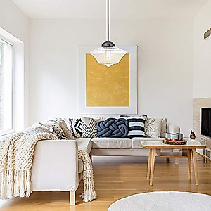 Globe Electric 60392 Sloane 1-Light Pendant, Dark Bronze, Clear Glass Shade