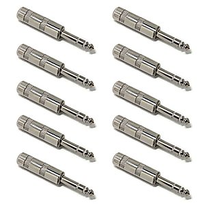 Ancable 10-Pack 6.35mm Male Audio 1/4" Plugs TRS Phone Plug, Solder Type