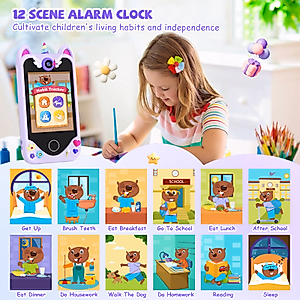 Kids Smart Phone for Girls Gifts - Toddler Christmas Birthday Gift for Age 3 4 5 6 Year Old, Kids Cell Phone Toy with Touchscreen, Dual Cameras, Learning, Music Player, Games with 32 GB Card