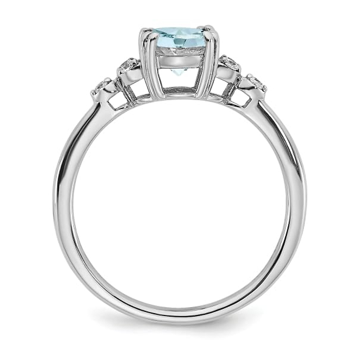 IceCarats 925 Sterling Silver Blue Aquamarine Diamond Ring Gemstone Band March Birthstone Jewelry Size 6