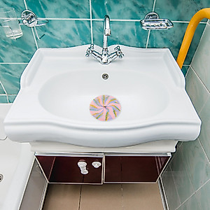 CALATOUR Tub Topper 6 inches Large Flat Suction Cover,Kitchen Sink Stopper,Drain Cover,Shower Drain Cover,Bathtub Drain Cover 2-Pack (Cute Colorful)