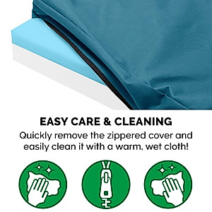 Furhaven Water-Resistant Cooling Gel Dog Bed for Large Dogs w/ Removable Washable Cover, For Dogs Up to 95 lbs - Indoor/Outdoor Logo Print Oxford Polycanvas Mattress - Deep Lagoon, Jumbo/XL