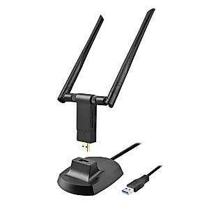 USB WiFi Adapter, 1200Mbps Dual Band 2.4GHz/300Mbps 5.8GHz/867Mbps High Gain 5dBi Antennas USB 3.0 Wireless Network Adapter for PC Desktop Laptop with Windows 10/8/7/XP/Vista, Mac OS, Linux